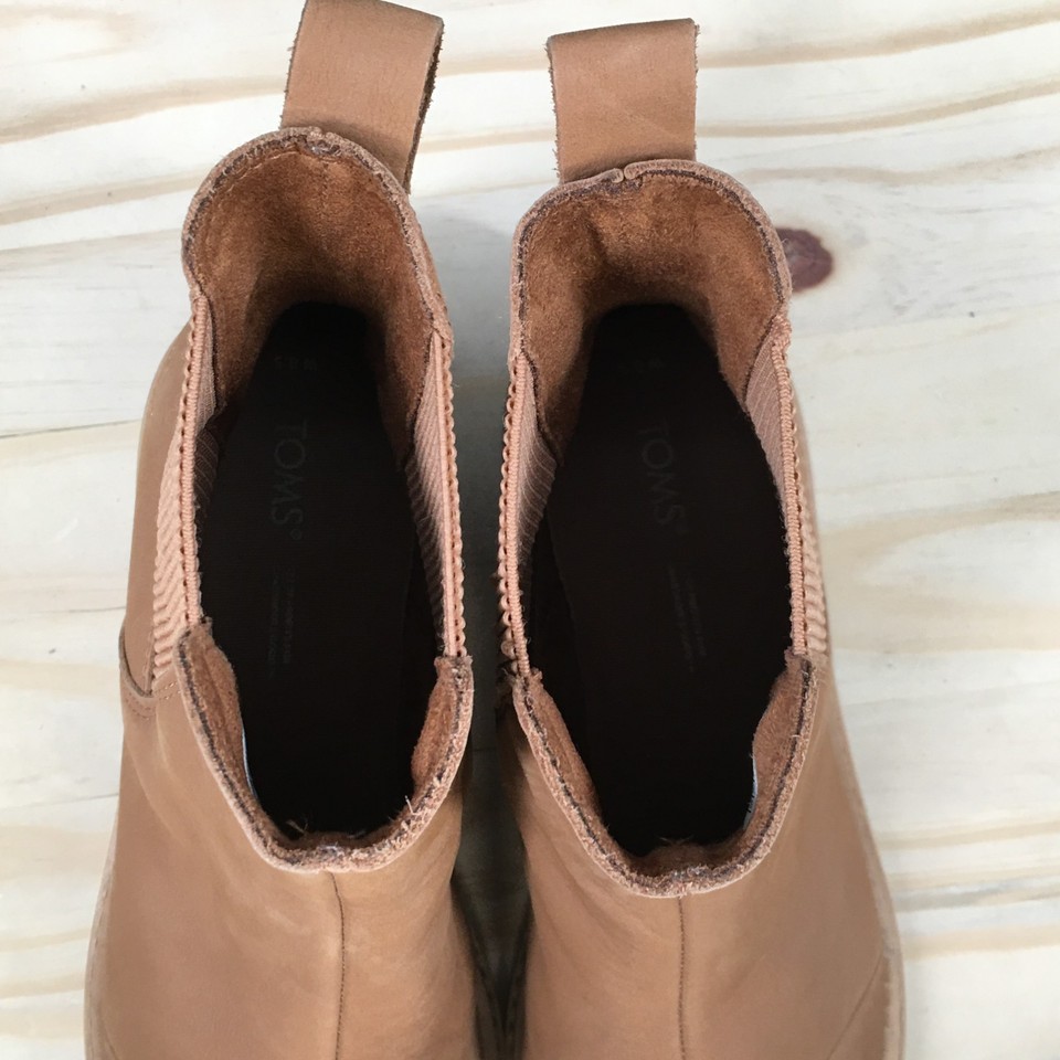 Toms Boots Womens 8.5 Charlie Chelsea Pull On Ankle Top Brown Comfort ...