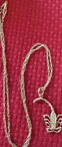 14 k Yellow Gold Scorpion Pendant Rope Chain Necklace 4.40 gr | eBay