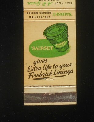 1940s Sairset Bonding Mortar A. P. Green R. J. Denton Co. Dickerson ...