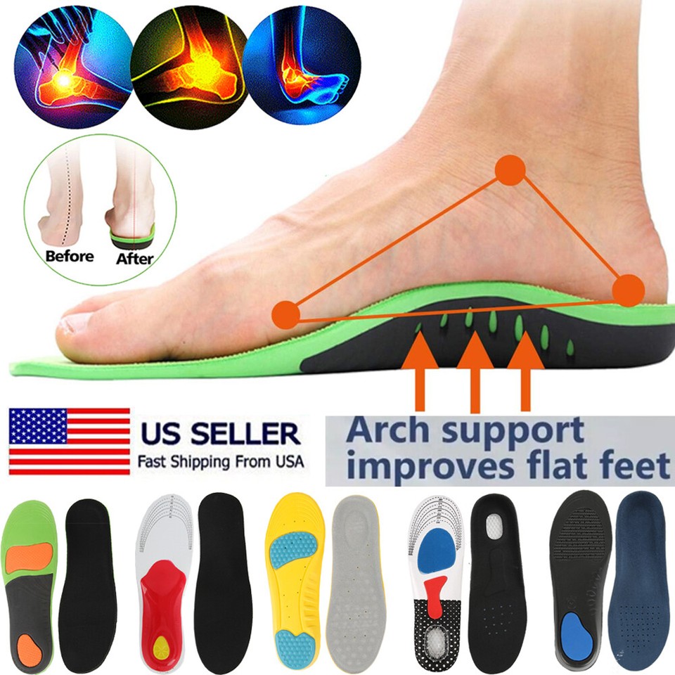 Orthotic Insoles Shoe Inserts Pad Heavy Duty Arch Support Replacement ...