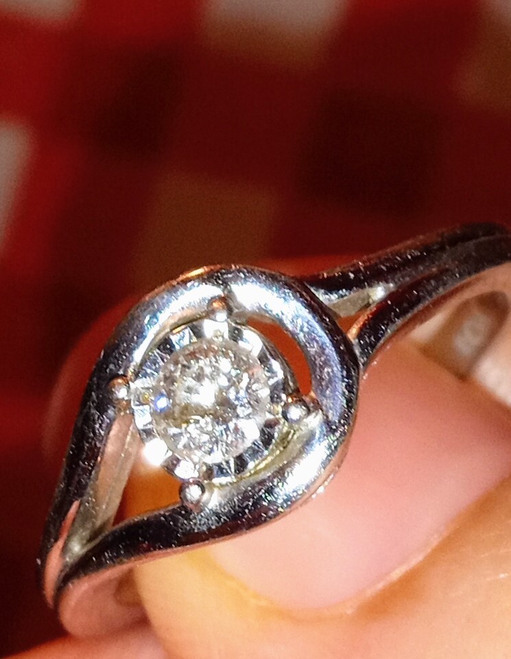 Diamond Loop Ring .25 Carats Sterling Silver Size 7 By Ross Simons | eBay
