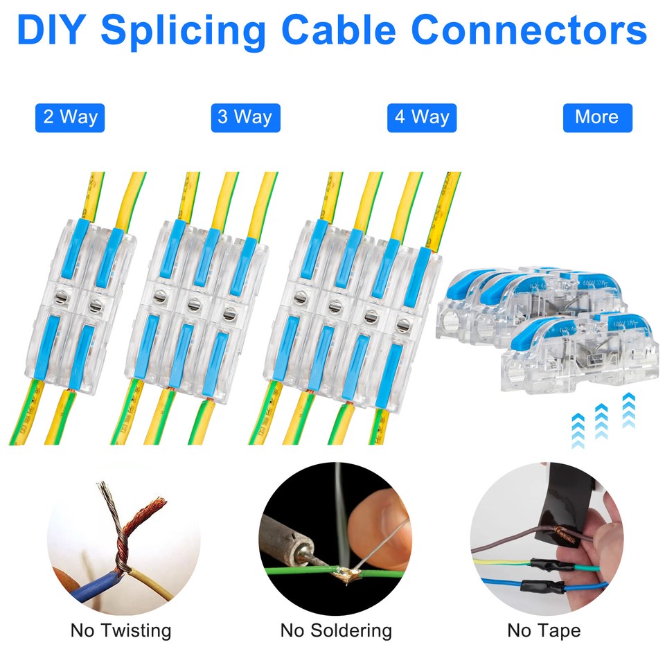 80Pcs 28-12AWG Lever Wire Connectors Quick Connect Electrical Splicing ...