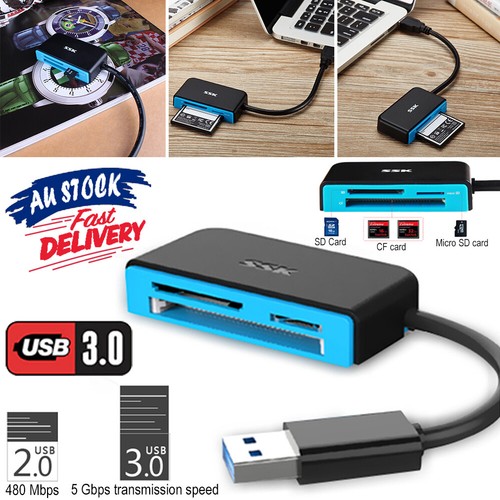 USB 3.0 2.0 New All In One Micro SD HC SDXC TFLASH CF Multi Memory Card ...