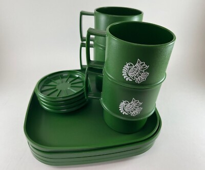 Vintage Tupperware Green Bird 4 Set | eBay