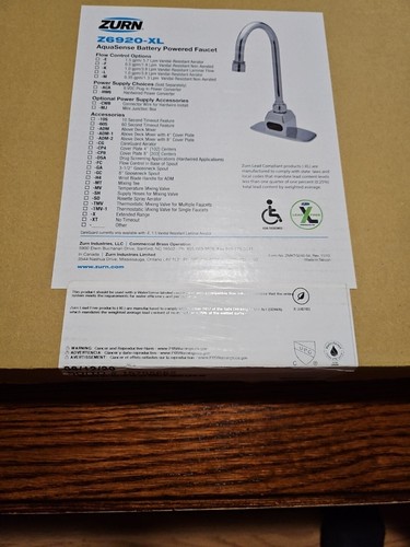 Zurn Z6920-XL-MV Aquasense Battery Powered Faucet for sale online | eBay