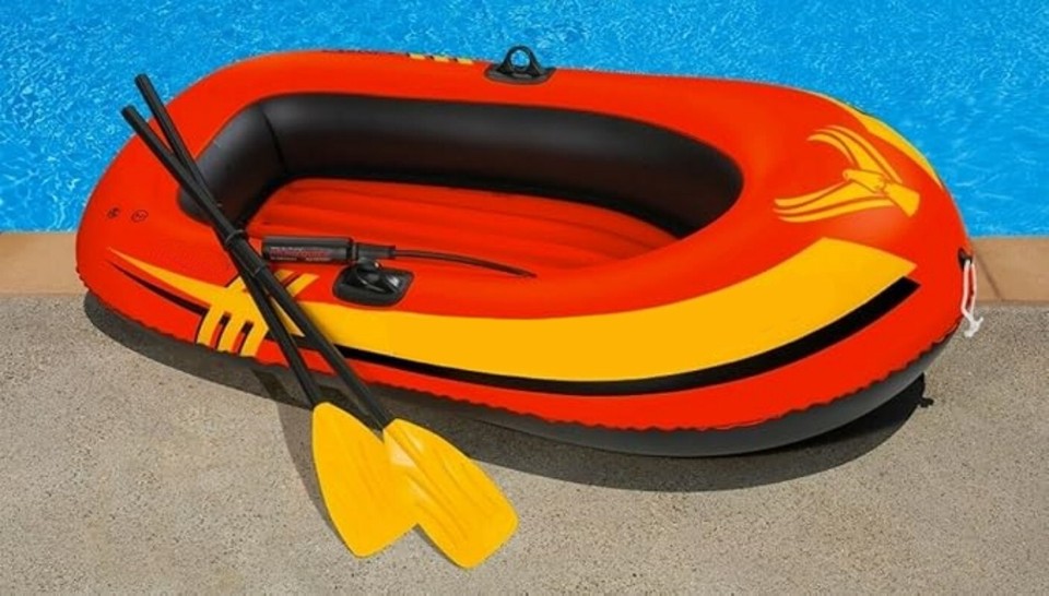 Bote Inflable Con Remos Balsa Bote De Pesca Resistente Durable Bomba De ...