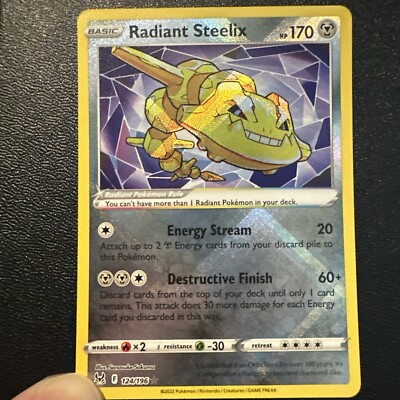 Radiant Steelix 124/196 - Pokemon Lost Origins Ultra Rare NM | eBay