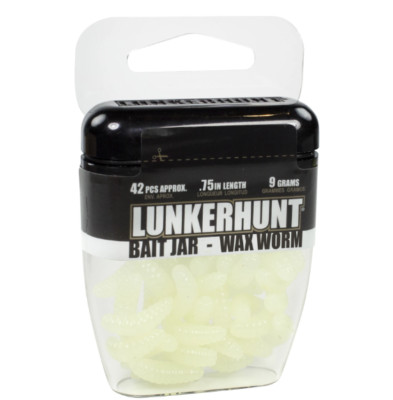 Lunkerhunt Wax Worm Bait Jar 1/3 oz. Bluegill, Panfish, & Ice Fishing ...
