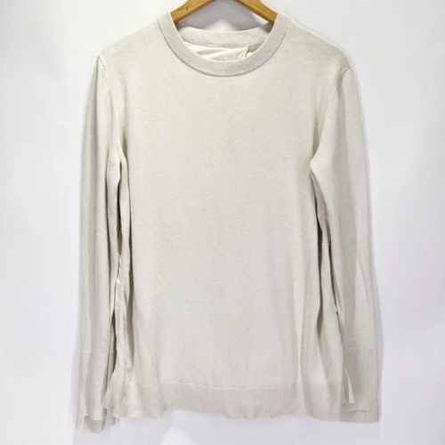 Lululemon Size 8 Cream Still at Ease Open Back Cashmere Cashlu Pullover ...