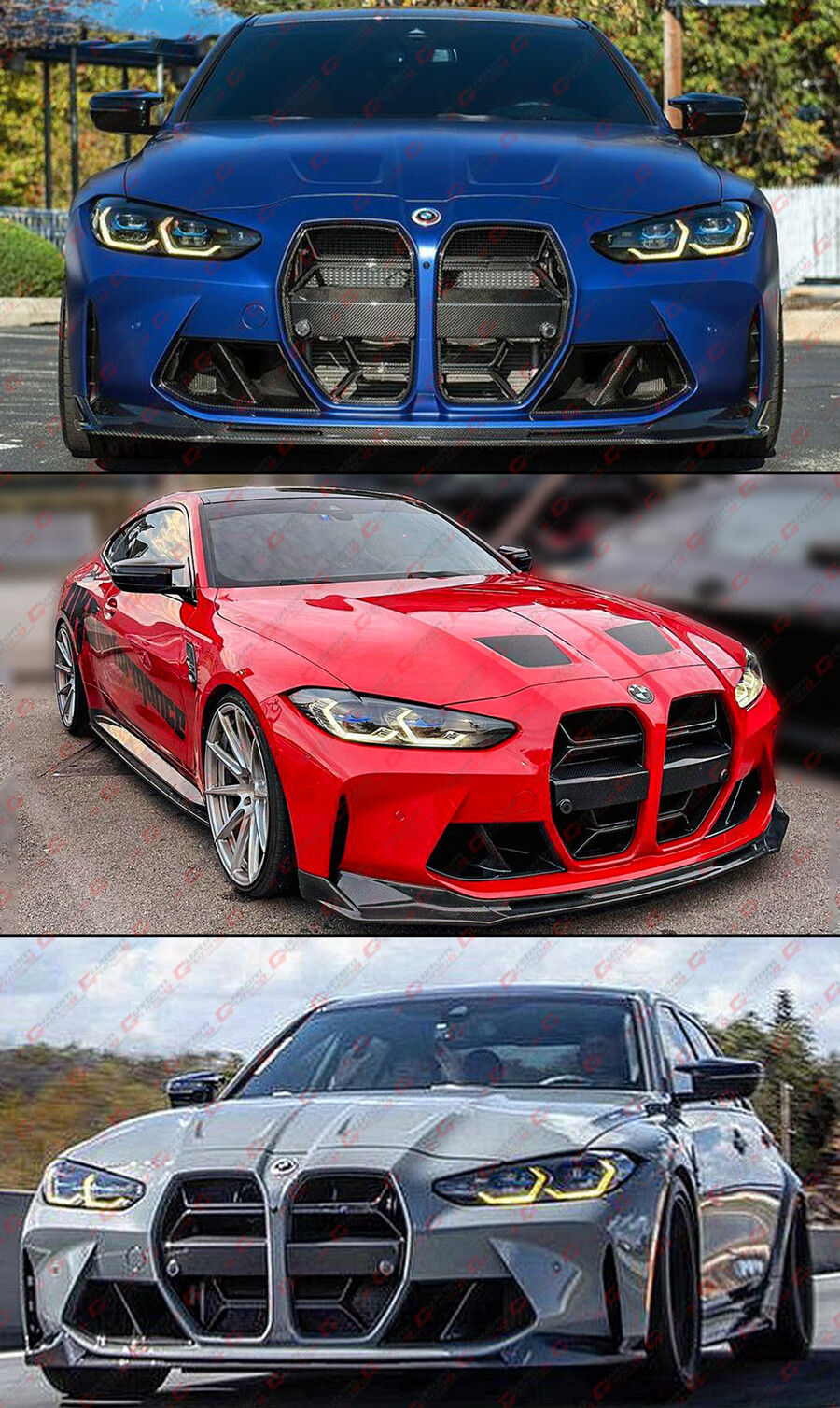 FOR 2021-23 BMW M3 G80 M4 G82 G83 CSL STYLE REAL CARBON FIBER NOSE ...