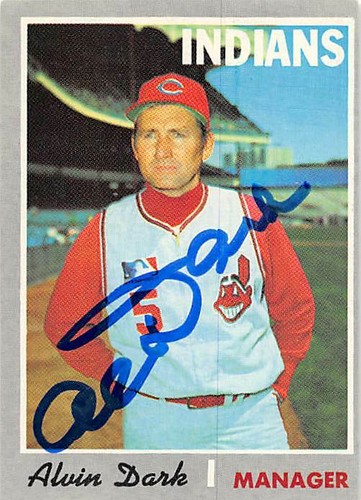 Alvin Dark autographed Baseball Card (Cleveland Indians, SC) 1970 Topps ...