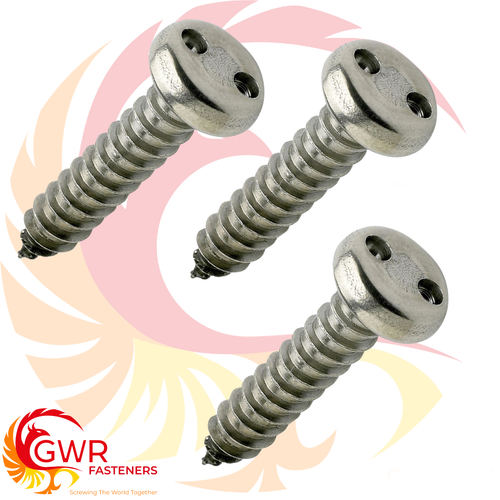 2-HOLE PAN HEAD SECURITY SELF TAPPING SCREWS STAINLESS STEEL PIG NOSE ...