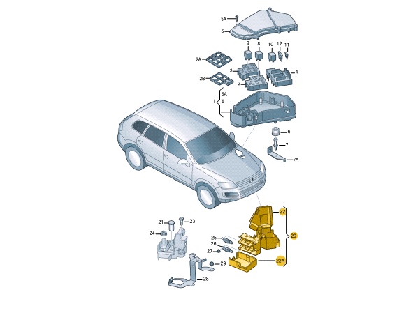 Genuine Audi Volkswagen Q7 Touareg " " Slave Start Socket Unit Module ...