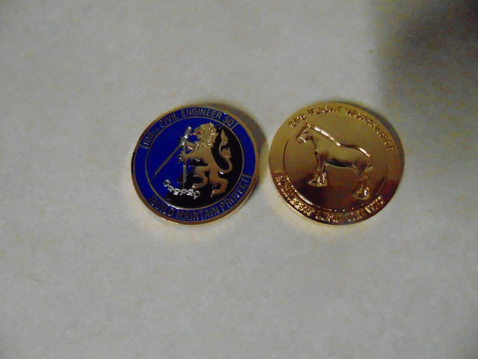 CHALLENGE COIN 100TH CIVIL ENGINEER SQUADRON OPS FLIGHT WORKHORSE LEAD ...