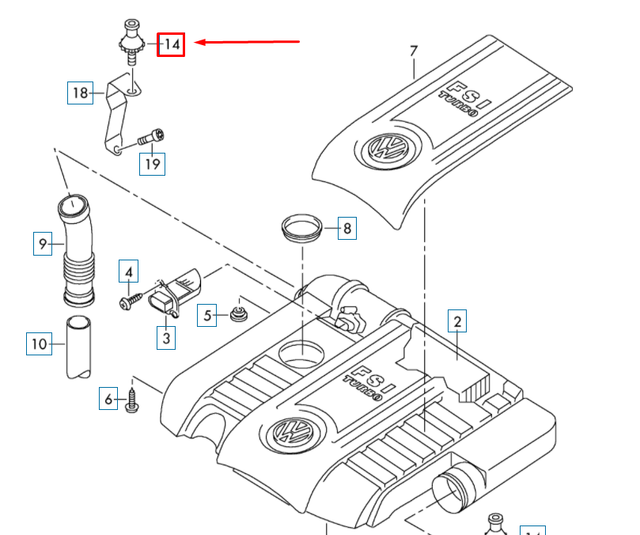 Audi VOLKSWAGEN Air Cleaner Intake Bracket Ball Head Stud WHT000898A ...