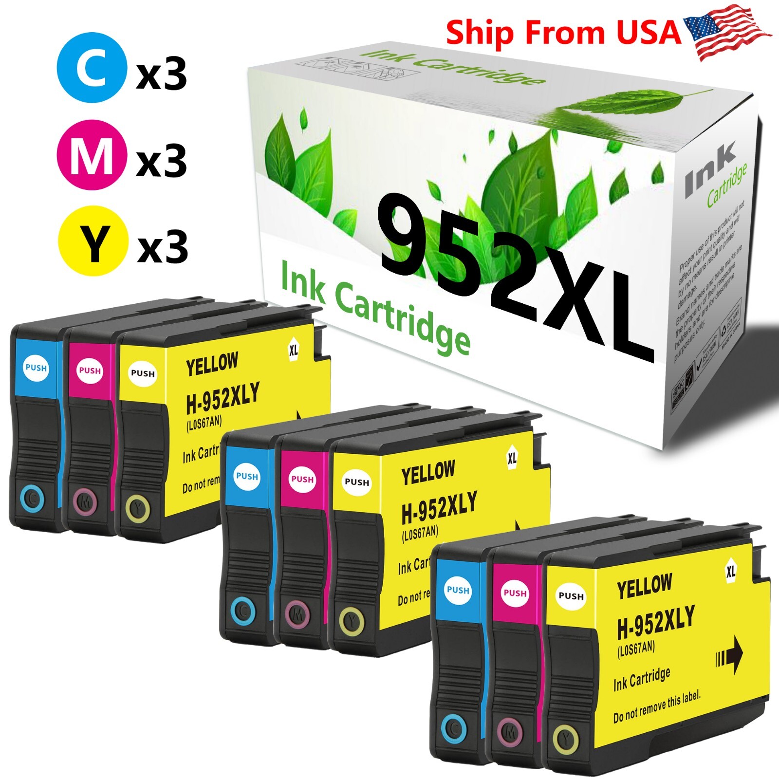 9PK 952XL 952 XL Color Ink Cartridge for Pro 8710 7720 Printer | eBay