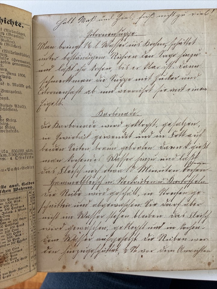 German Cookbook (Kochbuch) Handwritten In Old German Script | eBay ...