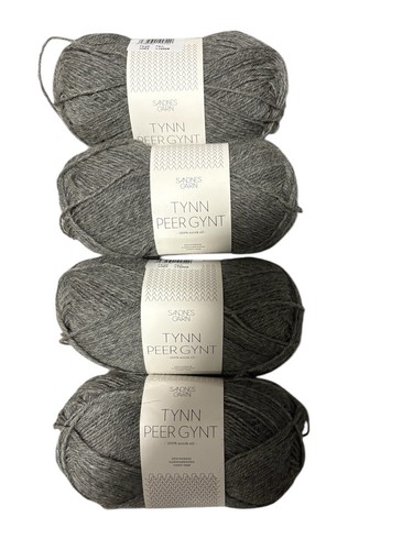 4 Pack Sandnes Garn Tynn Peer Gynt Yarn color 1053 Gray | eBay