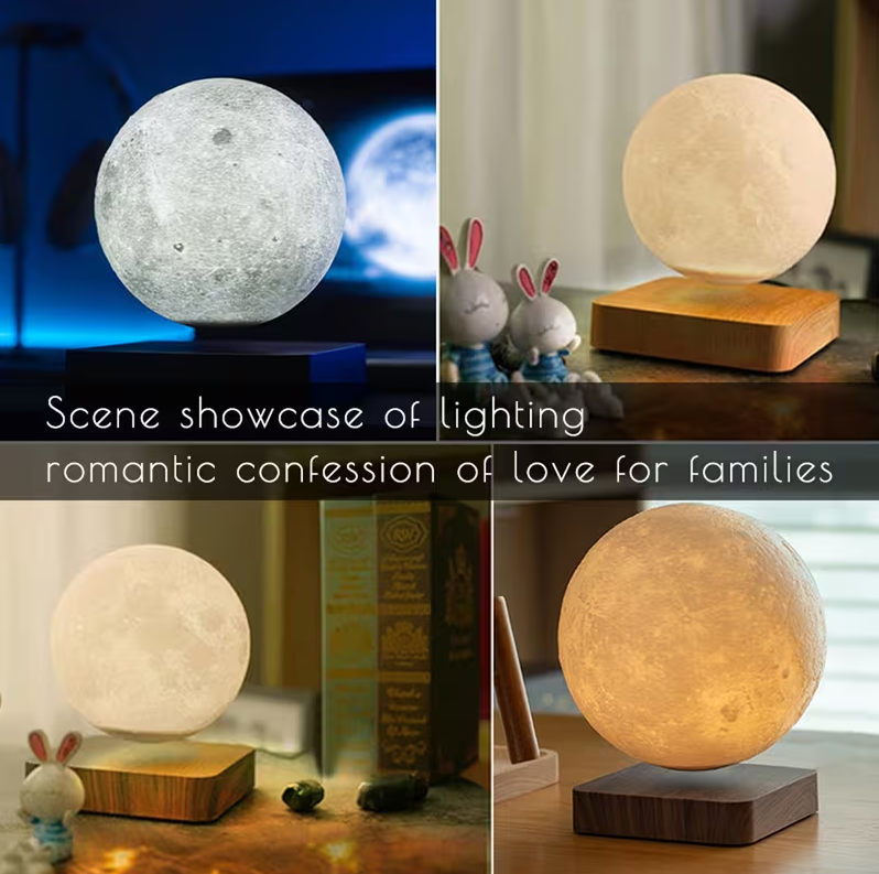 Minimalism Magnetic Levitation Floating 3D Printing moon lamp, Touch ...