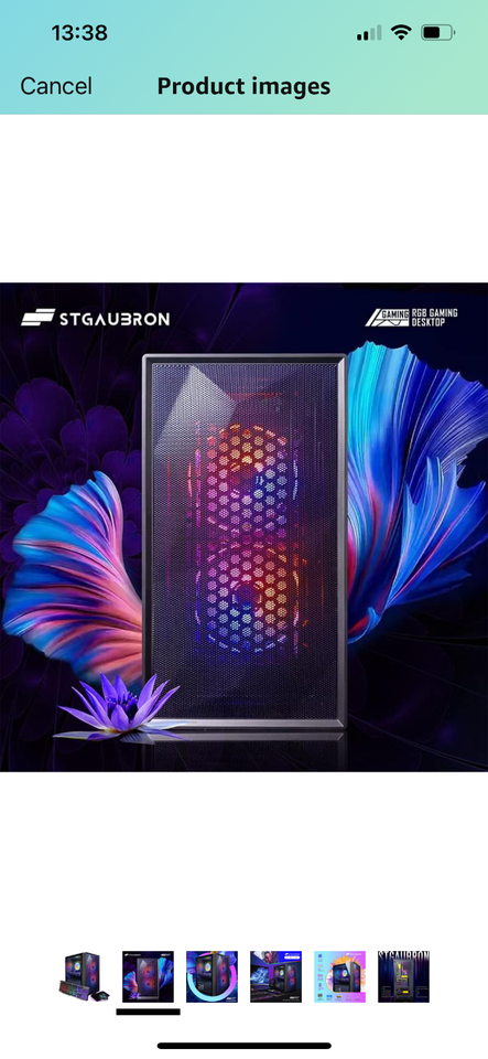 SkyTech STG Aubron Gaming Desktop + LED Keyboard, Mouse & Dual Speakers ...