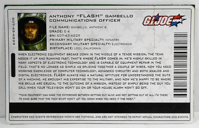 HASBRO 2005 GI JOE COMIC BOOK 3-PACK ANTHONY FLASH GAMBELLO FIGURE'S ...