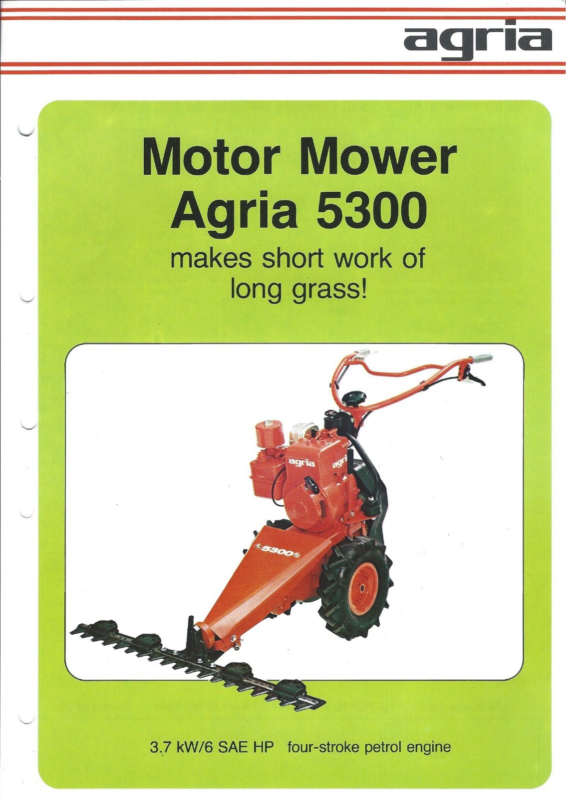 Equipment Brochure - Agria - 5300 - Motor Mower - Farm - c1979 (E3350 ...