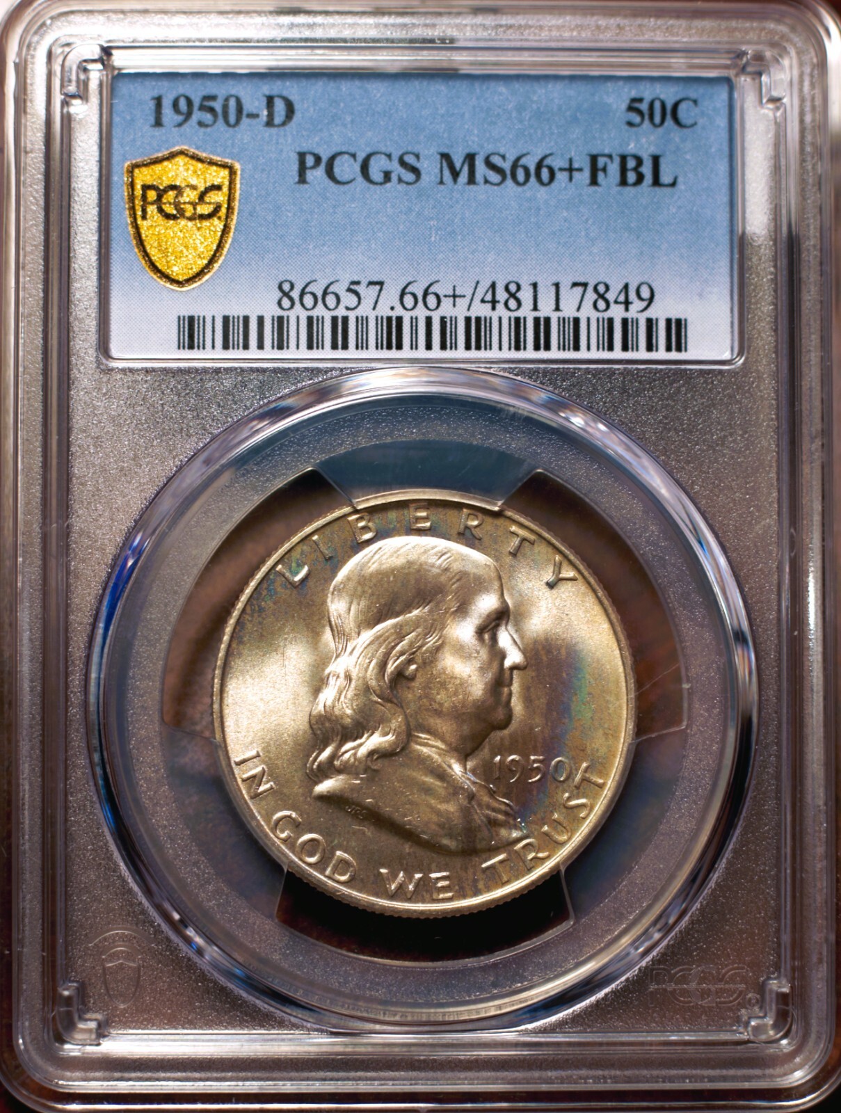 1950-D 50c Franklin Half Dollar PCGS MS66+ FBL | eBay