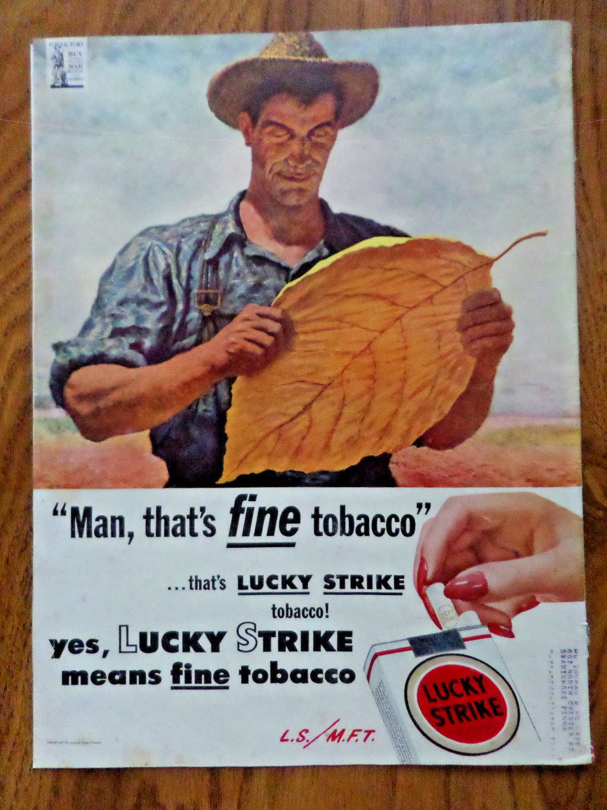 1943 Lucky Strike Ad Fine Tobacco LSMFT 1944 Three Feathers Whiskey Ad ...