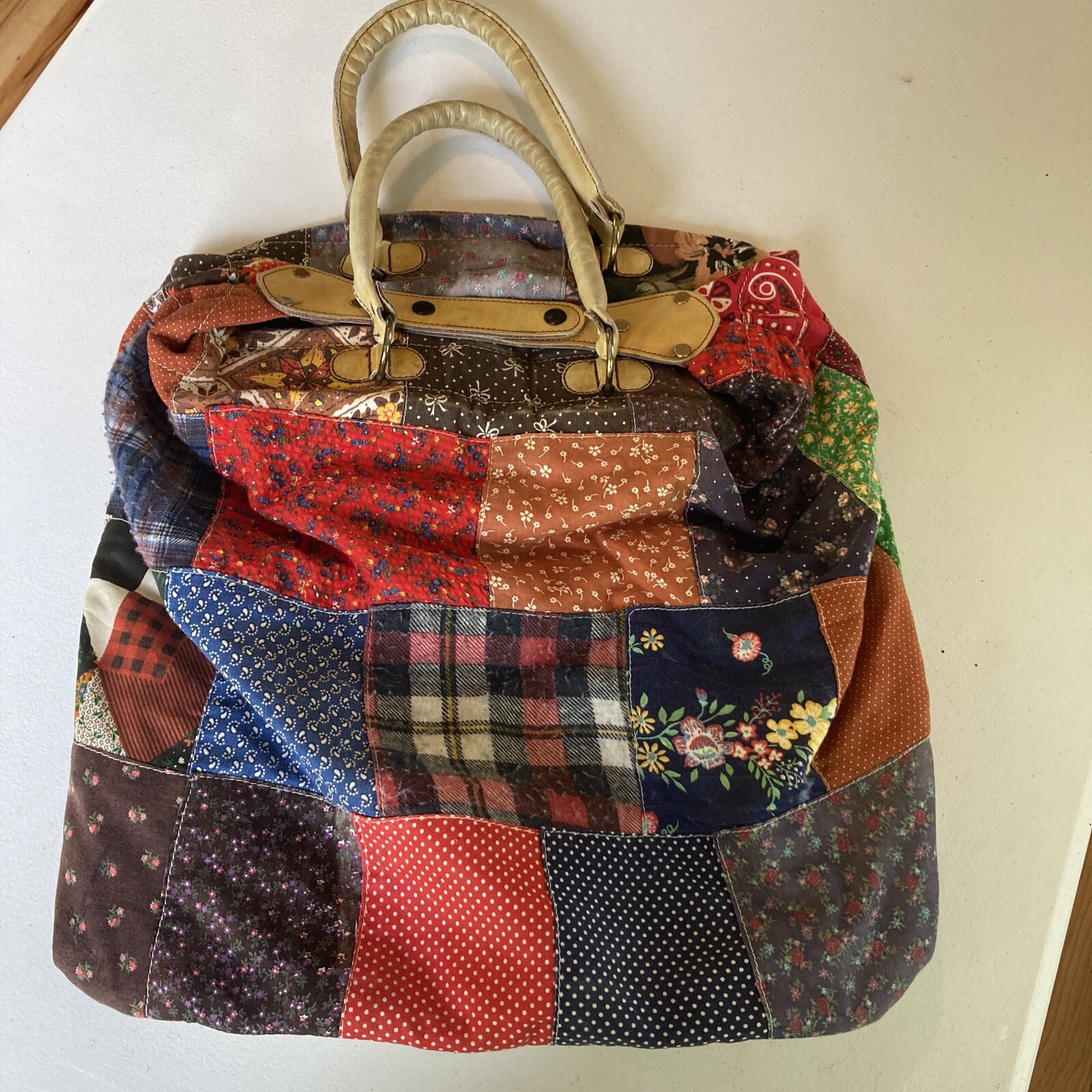 Patchwork Weekend Duffel Bag - Hatian Made - Leather … - Gem