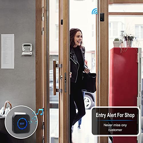 Wireless Door Open Chime Entrance Entry Alert Kit Digital Display for ...