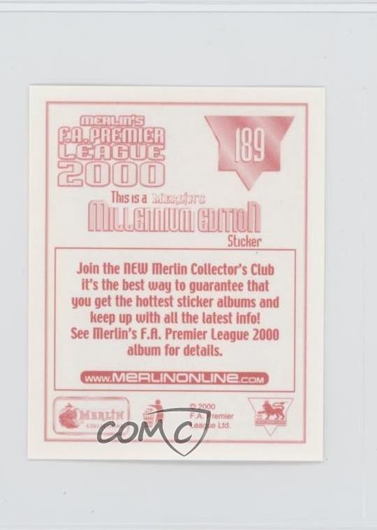 1999-00 Merlin's FA Premier League 2000 Stickers Top Scorer Lee Bowyer ...