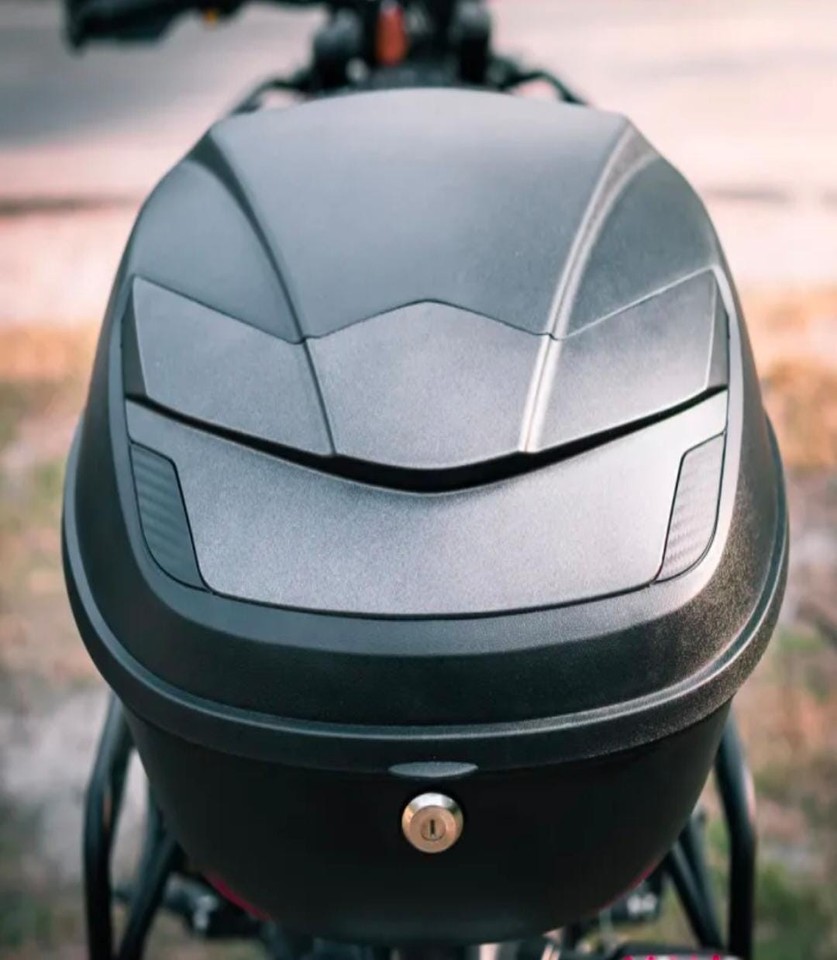 RHINO TOP BOX (36 L) WITH BACKREST BLACK & GRAY FIT FOR ALL SUZUKI ...