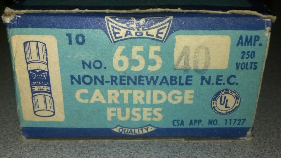 EAGLE 40A-250V NON-RENEWABLE CARTRIDGE FUSES, 40 AMP, #655 | eBay