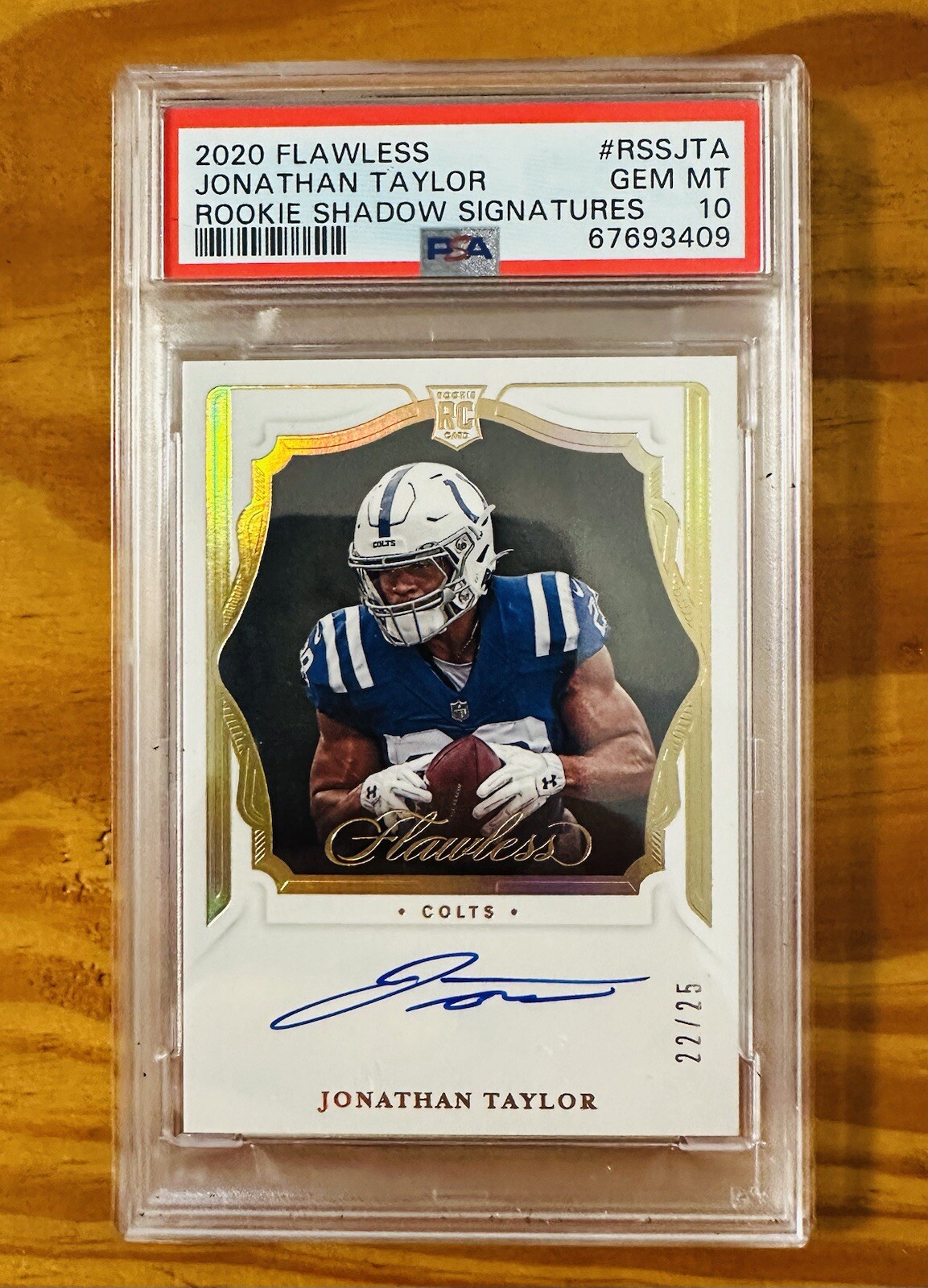 2020 Jonathan Taylor Rookie Panini Flawless Autograph /25 PSA 10 POP 2 ...