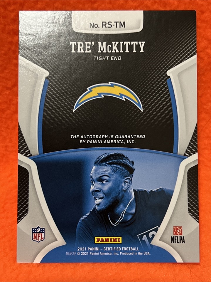 TRE’ McKITTY 2021 Panini Certified Football Auto Blue /50 #RS-TM ...