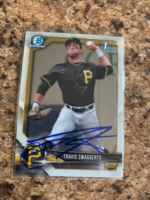 Travis Swaggerty Signed 2018 Bowman Draft Chrome Auto Pittsburgh ...