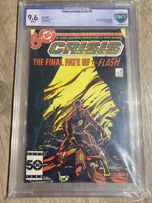 CRISIS ON INFINITE EARTHS #8 CBCS 9.6 DEATH OF BARRY ALLEN WHITE PAGES ...