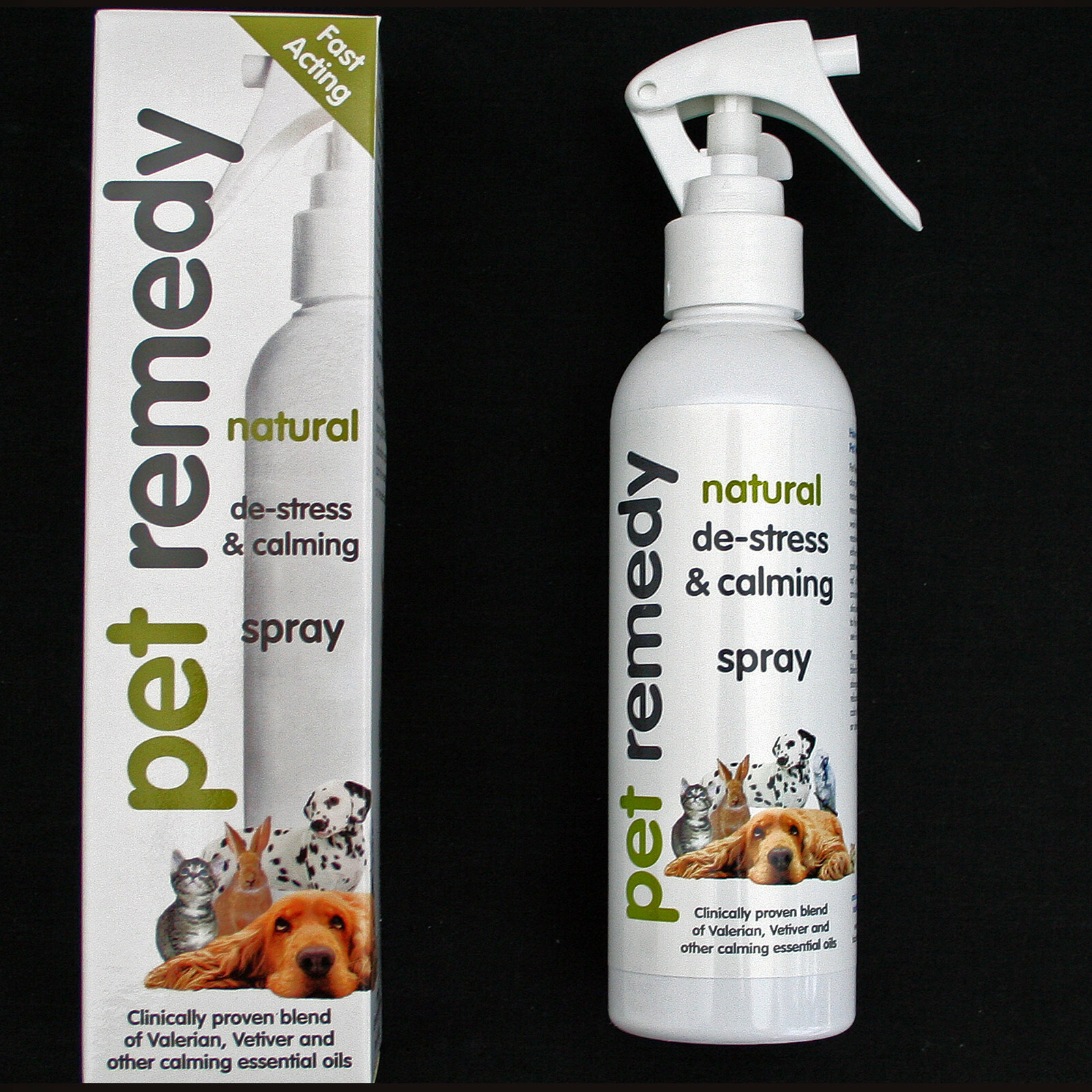 PET REMEDY CALMING SPRAY 200ml/15ml HELP DE-STRESS NERVOUS DOGS CATS ...