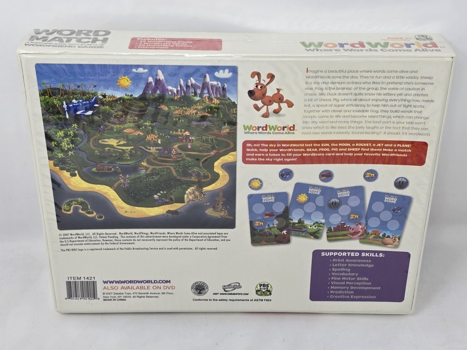 WordWorld Word Match Game PBS Kids WordFriend Card Matching Game, Rare ...