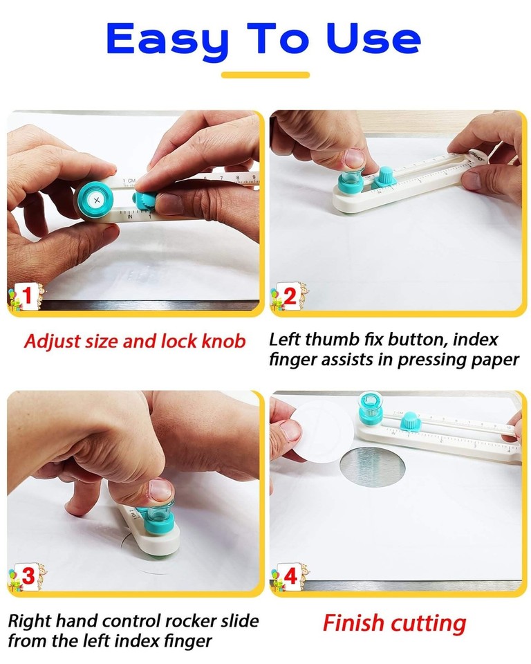 Circle Cutter Tool for Paper Crafts - Rotary Cutter Round Cutting Knife ...