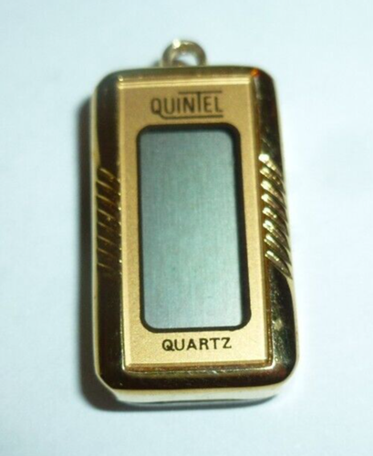 Vintage Quintel Necklace Watch Pendant LCD Quartz Gold Tone Pocket | eBay