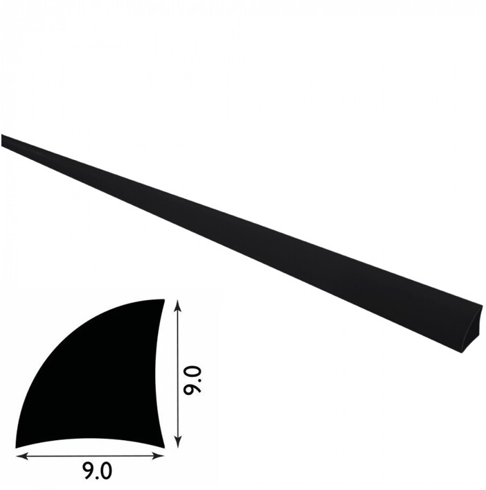 PVC Quadrant Trim 1m 9mm Black White Silver Grey – Edge Moulding Floor ...
