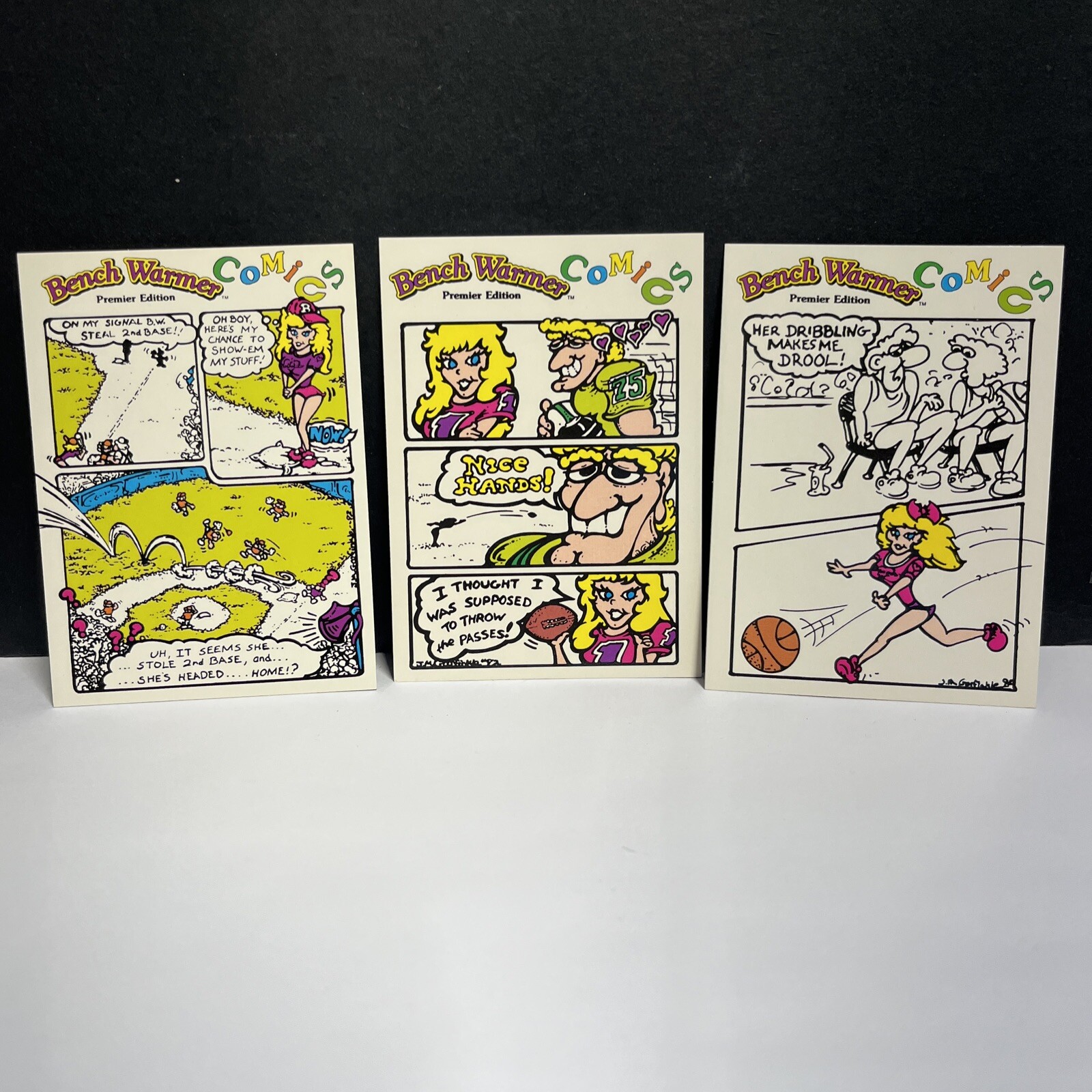 1992 Benchwarmer Premier Edition Comics Bench Warmer Set of 3 Cards 11 ...