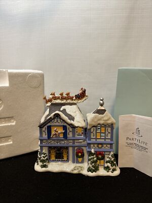PartyLite The Night Before Christmas Musical Tealight House Santa ...
