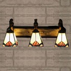 Tiffany Bathroom Vanity 3 Light Fixture Vintage Stained Glass Wall ...