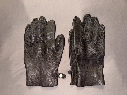 Orig. WW2 charcoal German Luftwaffe leather flight gloves unlined 9 1/2 ...