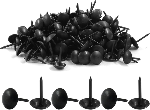 200 Pcs Black Upholstery Tacks Antique Metal Thumb Tacks round Head ...