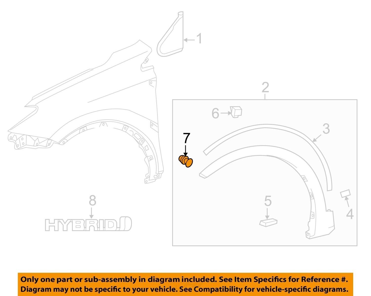 Toyota OEM Wheel Fender Flare Molding Clips 7586768010 NIP (17 pieces ...