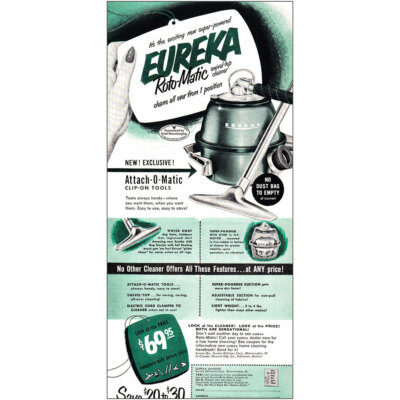 1952 Eureka Roto-Matic: Attach O Matic Vintage Print Ad | eBay