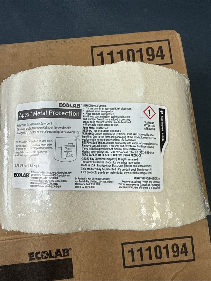 Ecolab 1110194 Apex metal Protection Dish Machine Detergent Case Of 4 ...